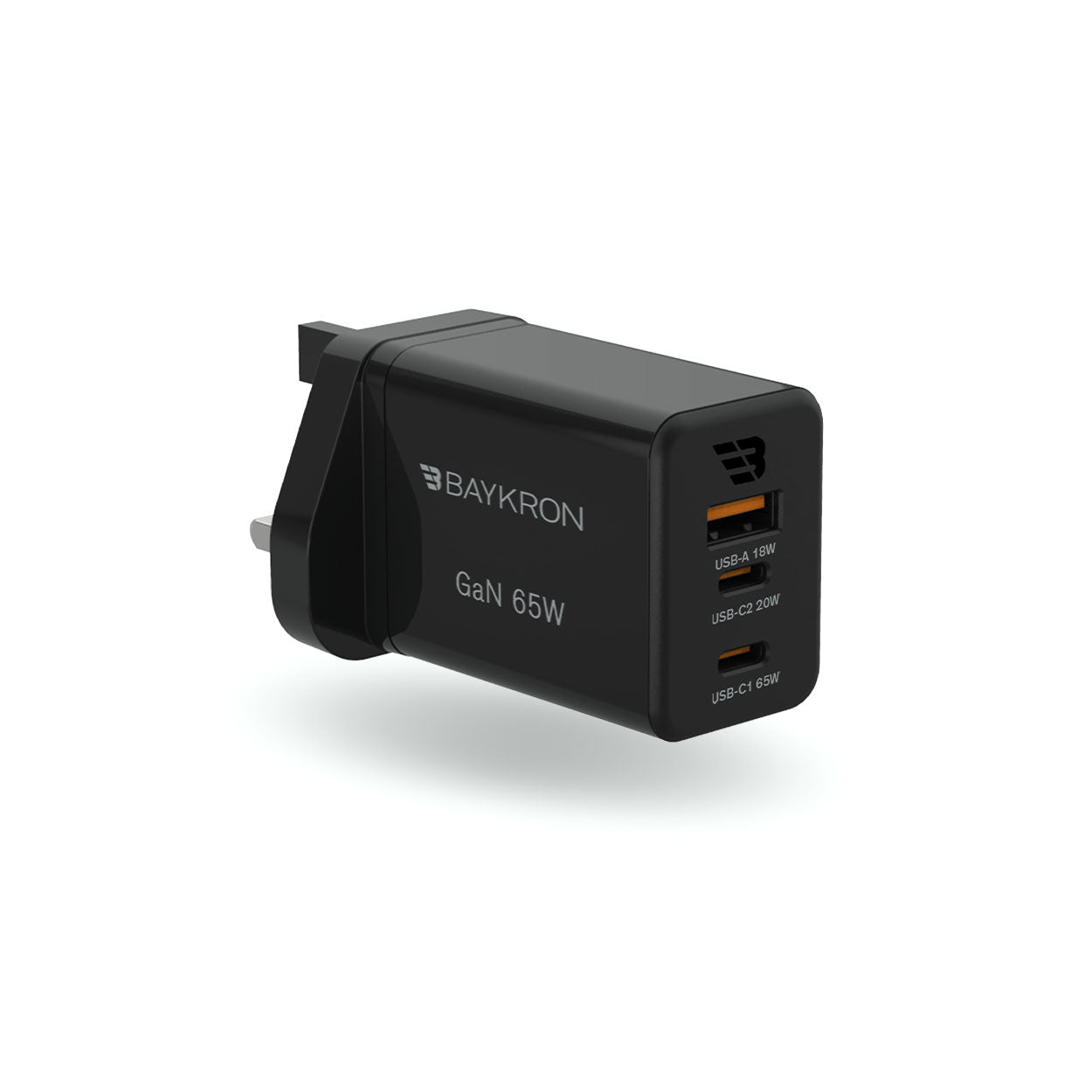 BAYKRON Premium 65W GaN Ultra Fast Triple Port Wall Charger with USB-A ...